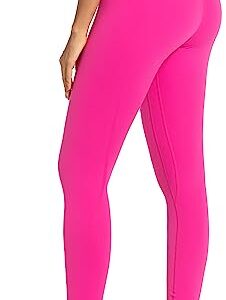 Sunzel Workout Leggings for Women, Squat Proof High Waisted Yoga Pants 4 Way Stretch, Buttery Soft, Hot Pink, Small