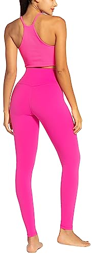 Sunzel Workout Leggings for Women, Squat Proof High Waisted Yoga Pants 4 Way Stretch, Buttery Soft, Hot Pink, Small