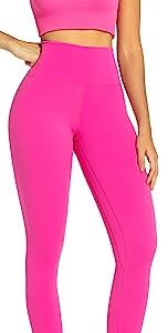 Sunzel Workout Leggings for Women, Squat Proof High Waisted Yoga Pants 4 Way Stretch, Buttery Soft, Hot Pink, Small