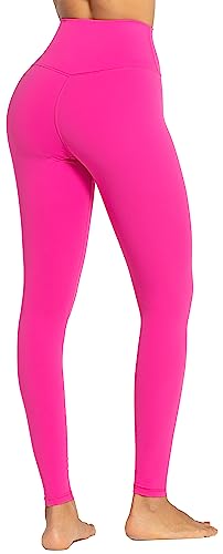 Sunzel Workout Leggings for Women, Squat Proof High Waisted Yoga Pants 4 Way Stretch, Buttery Soft, Hot Pink, Small