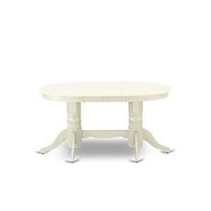 BOWERY HILL Oval Traditional Wood Dining Table in Linen White