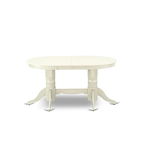 BOWERY HILL Oval Traditional Wood Dining Table in Linen White