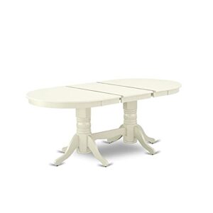 BOWERY HILL Oval Traditional Wood Dining Table in Linen White