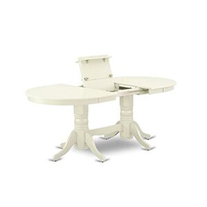 BOWERY HILL Oval Traditional Wood Dining Table in Linen White