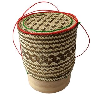 heavens tvcz bamboo serving baskets sticky rice handmade kratip thai laos traditional wickerwork based travel picnic keep sticky rice warm