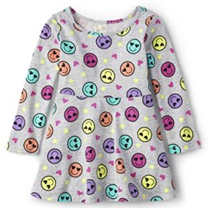 The Children's Place Baby Toddler Girls Long Sleeve Fashion Skater Dresses, H/T Lunar, 9-12 Months