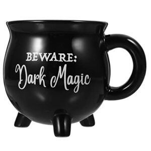 doitool black cauldron mug coffee ceramic cauldron halloween decor halloween coffee mug gift for halloween theme party favor, novelty coffee mug cup