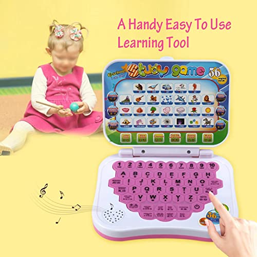 Laptop Touch, Toddler Toys Bilingual Educational Learning Computer, Laptop Toy with Screen for Kids, Toddlers,Educational Computer to Learn ABC, Numbers, Words