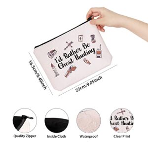 TSOTMO Paranormal Investigator Ghost Lover Merch I’d Rather Be Ghost Hunting Zipper Pouch Makeup Bag (Ghost Hunting)