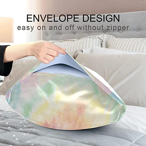 Dalzium Satin Pillowcase for Hair and Skin, Tie Dye Silk Pillowcase Soft and Cozy Body Pillow Covers, Standard Size Satin Pillow Cases with Envelope Closure(20x26 Inch), 1PC