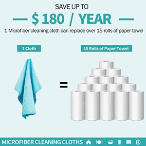 HOMERHYME Microfiber Cleaning Cloth -100 Pack Cleaning Towels, 12.6" x 12.6" Dish Cloths, Lint Free Non-Abrasive Dusting Cloth, Washable Reusable All Purpose Wash Cloth for Kitchen, Car, House, Office