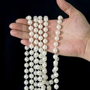 12 Pieces Faux Pearl Necklaces, 35inch White Fake Pearl Bead Garland, Plastic Beaded Costume Jewelry Flapper Party Accessories for Wedding Bridal Shower Birthday Tea Party Decorations Party Favors