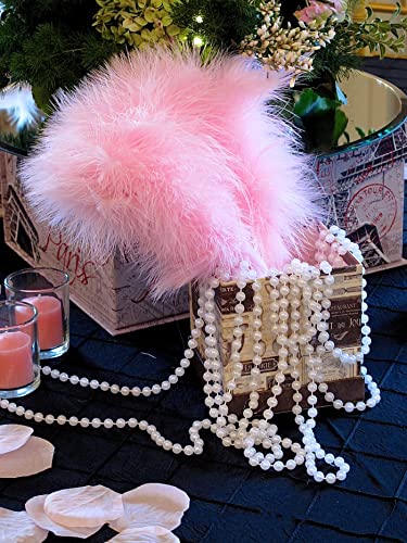 12 Pieces Faux Pearl Necklaces, 35inch White Fake Pearl Bead Garland, Plastic Beaded Costume Jewelry Flapper Party Accessories for Wedding Bridal Shower Birthday Tea Party Decorations Party Favors