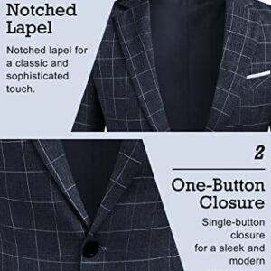 COOFANDY Mens Plaid Sport Coat One Button Regular Fit Blazer Premium Suit Jacket