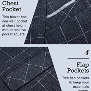 COOFANDY Mens Plaid Sport Coat One Button Regular Fit Blazer Premium Suit Jacket