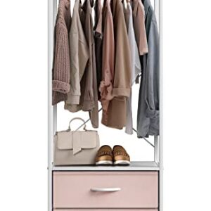 Sorbus Premium Cothing Rack with Drawers - Heavy Duty Wardrobe Closet with Metal Frame & Wooden Top - 70Inch Tall Garment Rack- Lightweight Freestanding Coat Closet - Multipurpose for Hallway, Bedroom