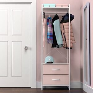 Sorbus Premium Cothing Rack with Drawers - Heavy Duty Wardrobe Closet with Metal Frame & Wooden Top - 70Inch Tall Garment Rack- Lightweight Freestanding Coat Closet - Multipurpose for Hallway, Bedroom