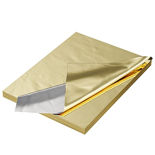 Crown Display Metallic Gold Foil Sheets For Gift Wrapping 100 Sheets I 20 In X 30 In I Gold Foil Sheets For Crafts I Plastic Wrap For Presents I Gift Bag Filler I Gift Basket Wrap I Gold Foil Wrap