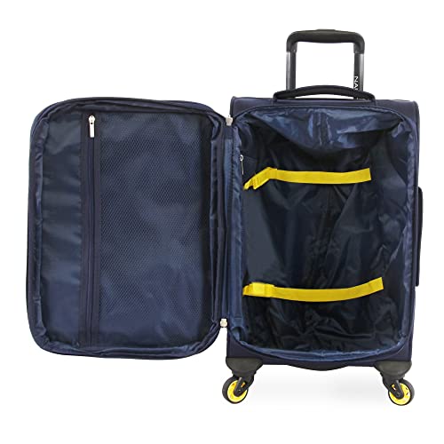 Nautica Pathfinder 2pc Softside Luggage Set, Navy/Yellow