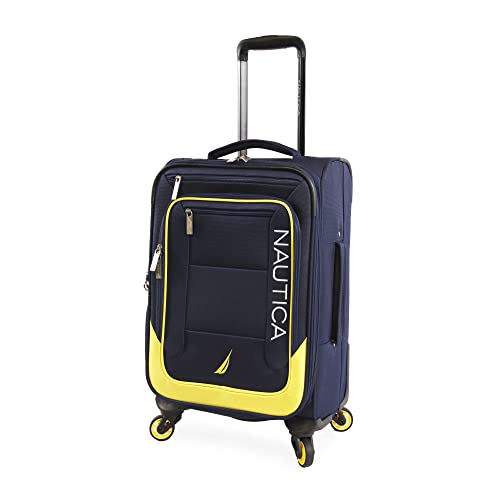 Nautica Pathfinder 2pc Softside Luggage Set, Navy/Yellow