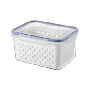 yiser double layer draining basket fresh keeping box kitchen supplies sealed box plastic fresh keeping box refrigerator fruit storage sticky rice basket (b, one size)