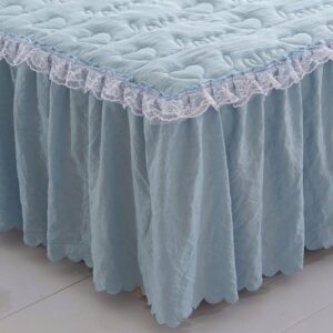 N/A Bed with Elastic Sheets Cotton Imitation Quilted Lace Thickened Bedspread Beding Set Maiden Gril (Color : A, Size : Pillowcase x2 Code)