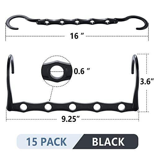 15-Pack-Space-Saving-Hangers Black-Plastic-Clothes-Hangers for Heavy Clothes, Magic-Space-Saving-Hangers College Dorm Room Essentials, Wardrobe Clothes Organizer and Storage