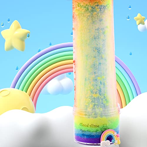 Rainbow Scented Slime, Soft and Non-Sticky, Stress Relief Toy for Girls and Boys, Colorful Cloud for Kids Easter Party Favor