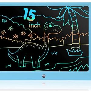 LCD Writing Tablet, Electronic Writing Drawing Colorful Screen Magnetic Doodle Board, EooCoo 15" Handwriting Drawing Tablet Gifts for 3 4 5 6 7 Years Old Kids and Adults at Home, School, Office, Blue