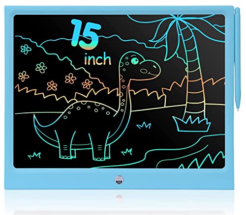 LCD Writing Tablet, Electronic Writing Drawing Colorful Screen Magnetic Doodle Board, EooCoo 15" Handwriting Drawing Tablet Gifts for 3 4 5 6 7 Years Old Kids and Adults at Home, School, Office, Blue