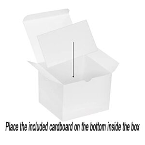 Xxcxpark 30 PCS White Gift Boxes 5x5x3.5 Inches, Decorative Party Favor Kraft Paper Gift Packaging Box with Lid for DIY Crafting, Cube, Cupcake, Kraft Present Boxes for Birthday, Wedding