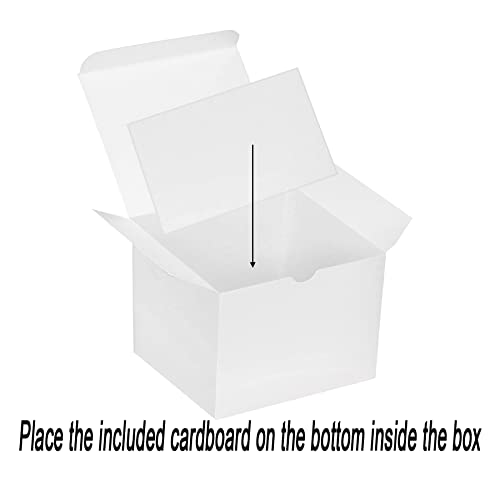 Xxcxpark 30 PCS White Gift Boxes 5x5x3.5 Inches, Decorative Party Favor Kraft Paper Gift Packaging Box with Lid for DIY Crafting, Cube, Cupcake, Kraft Present Boxes for Birthday, Wedding