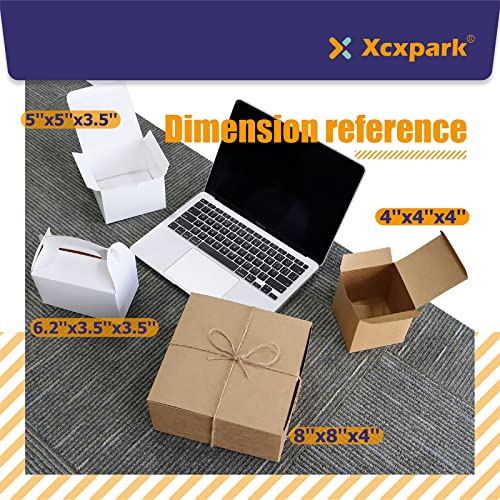 Xxcxpark 30 PCS White Gift Boxes 5x5x3.5 Inches, Decorative Party Favor Kraft Paper Gift Packaging Box with Lid for DIY Crafting, Cube, Cupcake, Kraft Present Boxes for Birthday, Wedding