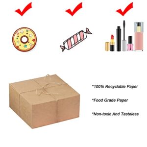 Xxcxpark 16 PCS Brown Kraft Gift Boxes 8x8x4 Inches, Decorative Party Favor Kraft Paper Gift Packaging Box with Lid for DIY Crafting, Cube, Cupcake, Kraft Present Boxes for Birthday, Wedding