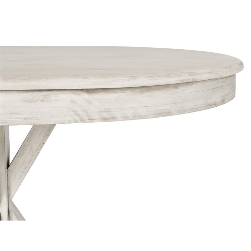 Kosas Home Gerald 47" Oval Solid Pine Wood Dining Table in Sunbleached Ivory