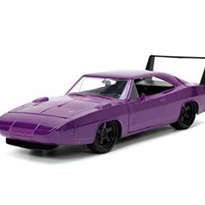 Jada Toys Big Time Muscle 1:24 1969 Dodge Charger Daytona Die-cast Car Purple, Toys for Kids and Adults