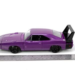 Jada Toys Big Time Muscle 1:24 1969 Dodge Charger Daytona Die-cast Car Purple, Toys for Kids and Adults