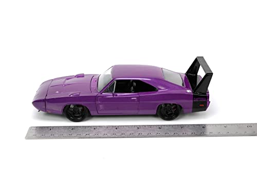 Jada Toys Big Time Muscle 1:24 1969 Dodge Charger Daytona Die-cast Car Purple, Toys for Kids and Adults