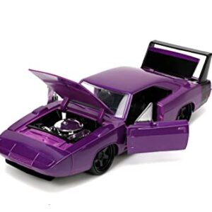 Jada Toys Big Time Muscle 1:24 1969 Dodge Charger Daytona Die-cast Car Purple, Toys for Kids and Adults