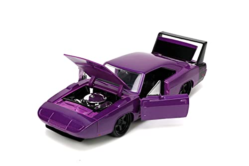 Jada Toys Big Time Muscle 1:24 1969 Dodge Charger Daytona Die-cast Car Purple, Toys for Kids and Adults