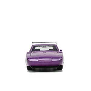 Jada Toys Big Time Muscle 1:24 1969 Dodge Charger Daytona Die-cast Car Purple, Toys for Kids and Adults