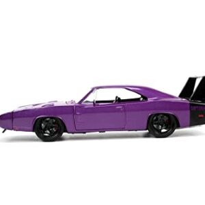 Jada Toys Big Time Muscle 1:24 1969 Dodge Charger Daytona Die-cast Car Purple, Toys for Kids and Adults