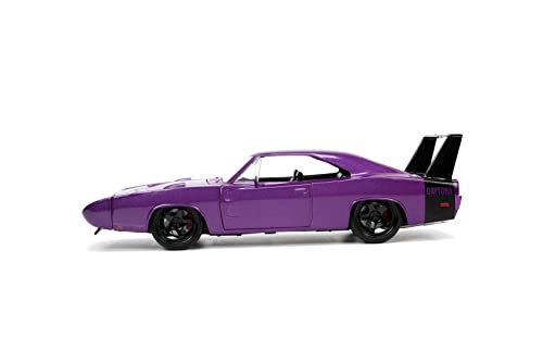 Jada Toys Big Time Muscle 1:24 1969 Dodge Charger Daytona Die-cast Car Purple, Toys for Kids and Adults