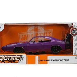 Jada Toys Big Time Muscle 1:24 1969 Dodge Charger Daytona Die-cast Car Purple, Toys for Kids and Adults