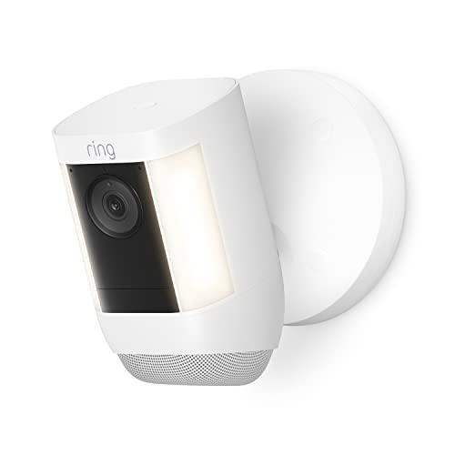 Ring Spotlight Cam Pro, Wired | 3D Motion Detection, Two-Way Talk with Audio+, and Dual-Band Wifi (2022 release) - White