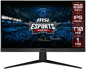 msi g2412, 24" gaming monitor, 1920 x 1080 (fhd), ips, 1ms, 170hz, freesync premium, hdmi, displayport, tilt, black