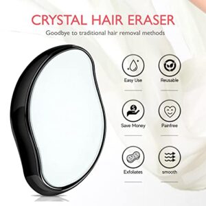 Crystal Hair Eraser for Women and Men, Magic Hair Eraser Crystal Hair Remover, Painless Exfoliation Hair Removal Tool for Arms Legs Back - Fast & Easy, Reusable & Washable, Portable Epilator