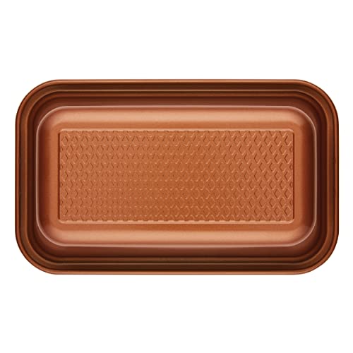 Ayesha Curry Kitchenware Bakeware Nonstick Meatloaf/Loaf Pan Set, Two 9 Inch x 5 Inch, Copper