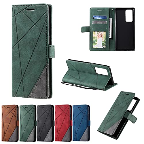 Phone Cover Case Wallet Case for Oppo Reno 6 Pro Plus 5G Case, PU Leather Flip Folio Case with Card Holders [Shockproof TPU Inner Shell] Phone Cover, Protective Case Protective Shell (Color : Green)