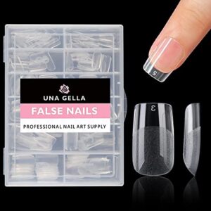 una gella short square fake nails 504pcs short square press on nails pre-shape short square gel nail tips for full cover acrylic short square nails false nails for nail extension home diy nail salon 12 sizes gelly tips